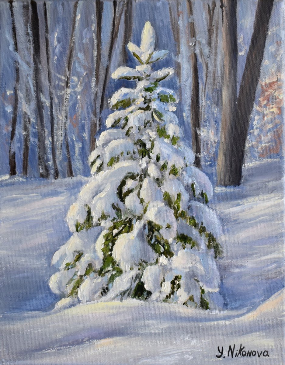 A Small Spruce Tree Oil painting by Yulia Nikonova | Artfinder