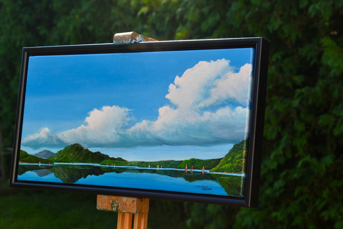 Beautiful Summer's Day on the Lake Oil painting: Gilbert Lessard