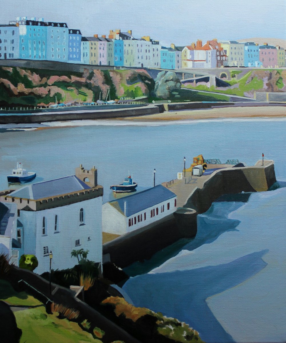 Tenby Pier, Wales Oil painting by Emma Cownie | Artfinder