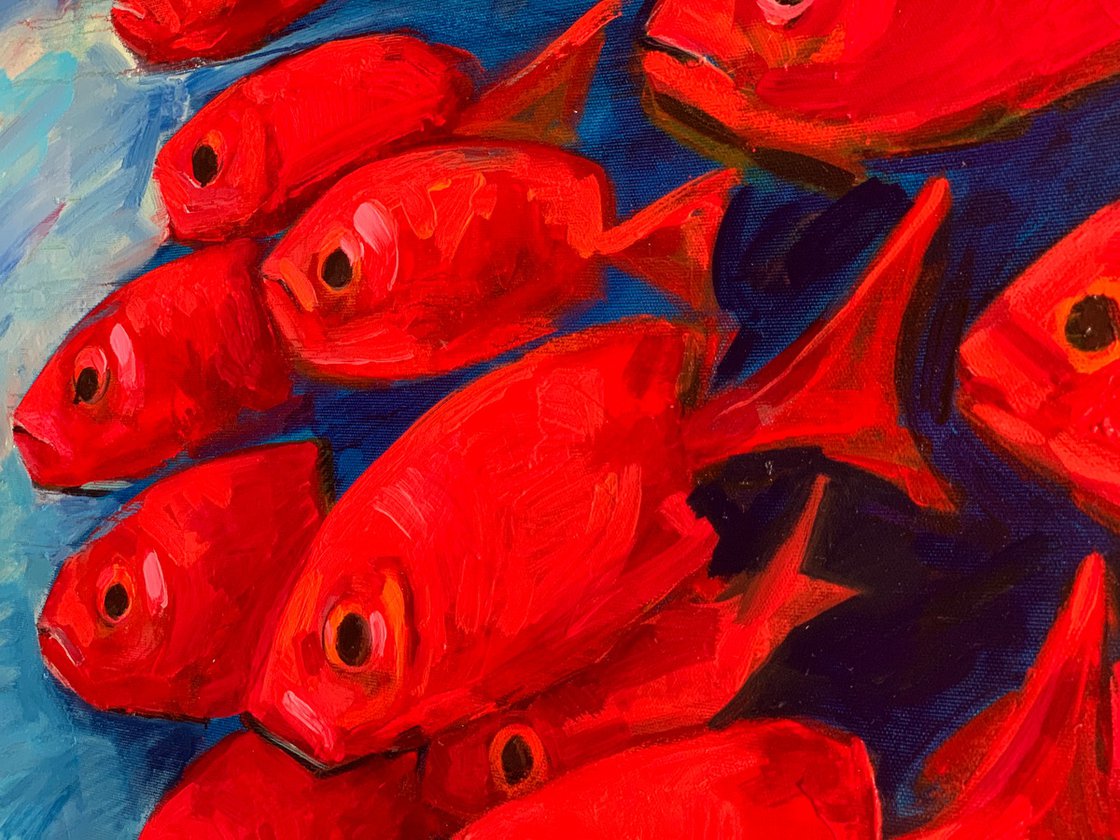 Red fish Oil painting: Olga Pascari | Artfinder