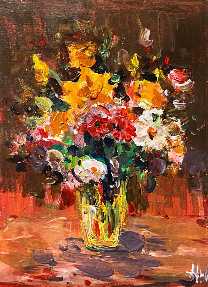 flowers classic. Acrylic painting: Altin Furxhi | Artfinder