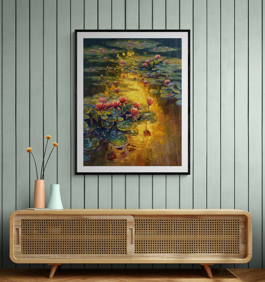 "Water lilies" Oil painting: Evgeny Chernyakovsky | Artfinder