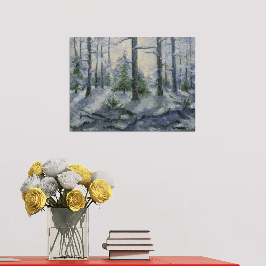 Landscape Winter Day Oil painting: Juri Semjonov | Artfinder