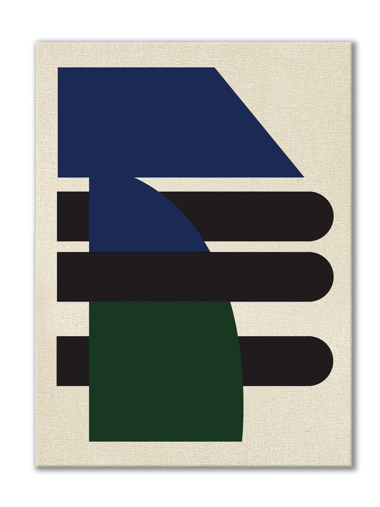 Abstract Tri-Color Graphic - Triptych Acrylic painting by Nicolette ...