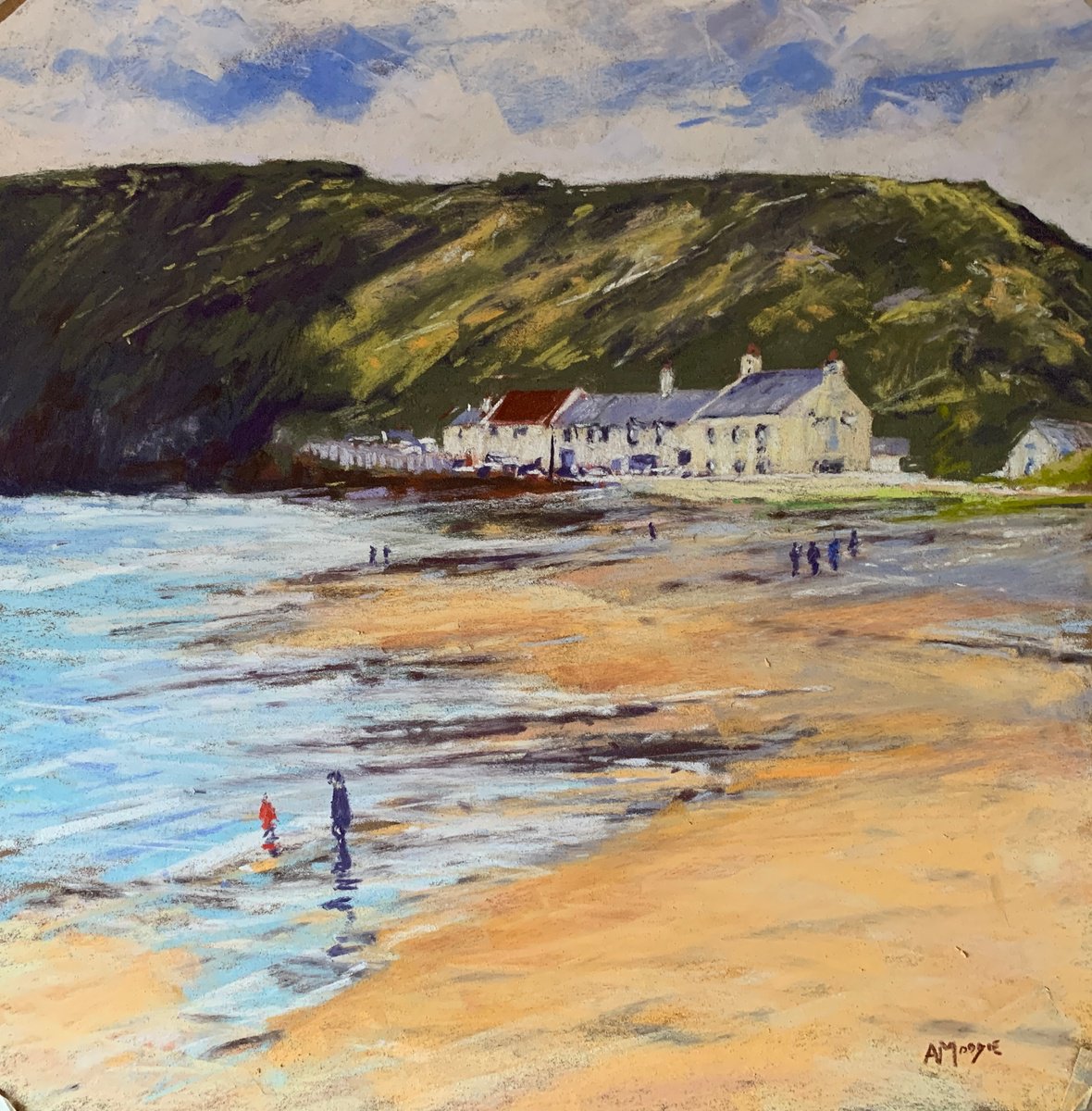 Saltburn Beach, Autumn Pastel drawing: Andrew Moodie | Artfinder