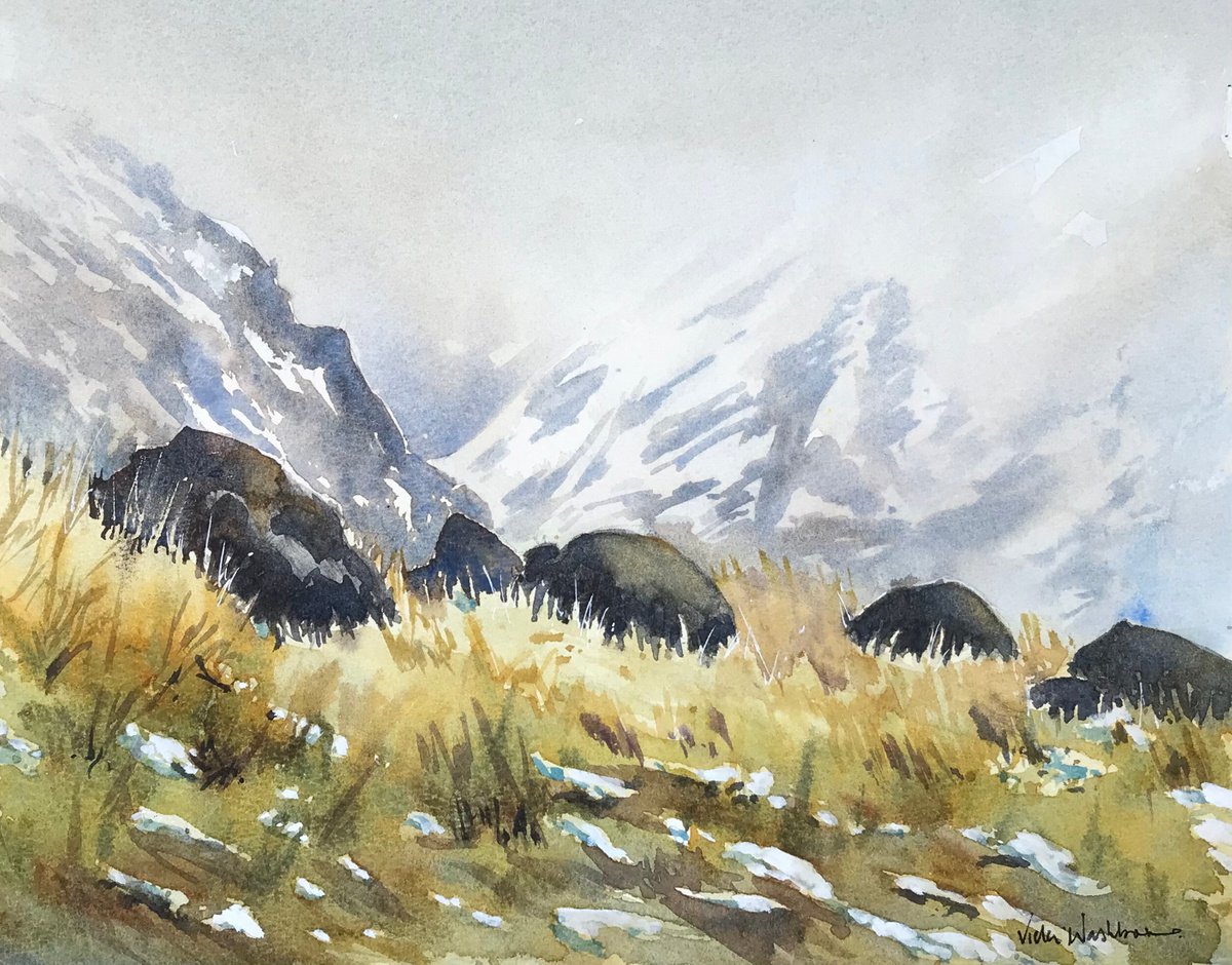 Snowdonia Boulders Watercolour by Vicki Washbourne | Artfinder