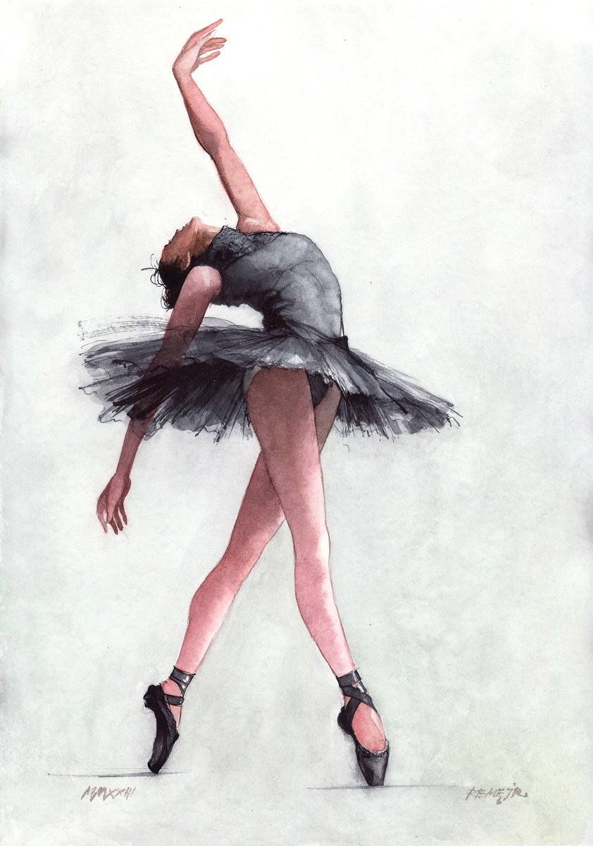 Ballet Dancer CDLXXXI Watercolour by REME Jr. | Artfinder