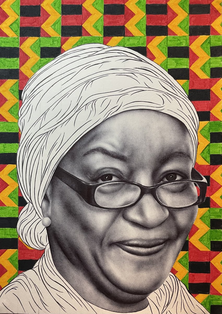 Zainab Bangura Ink drawing: Habib Hajallie | Artfinder