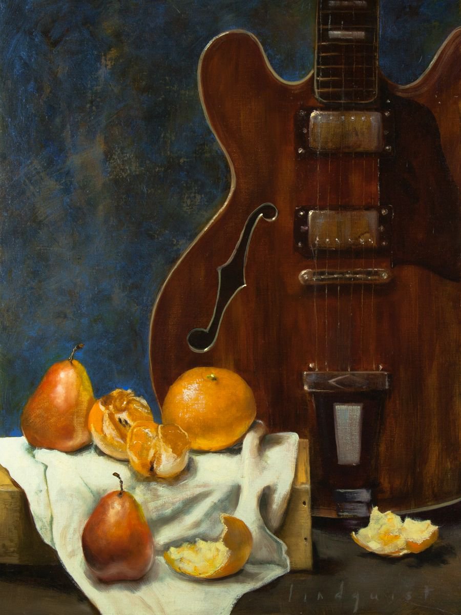 Still Life with Guitar Oil painting by Randy Lindquist | Artfinder