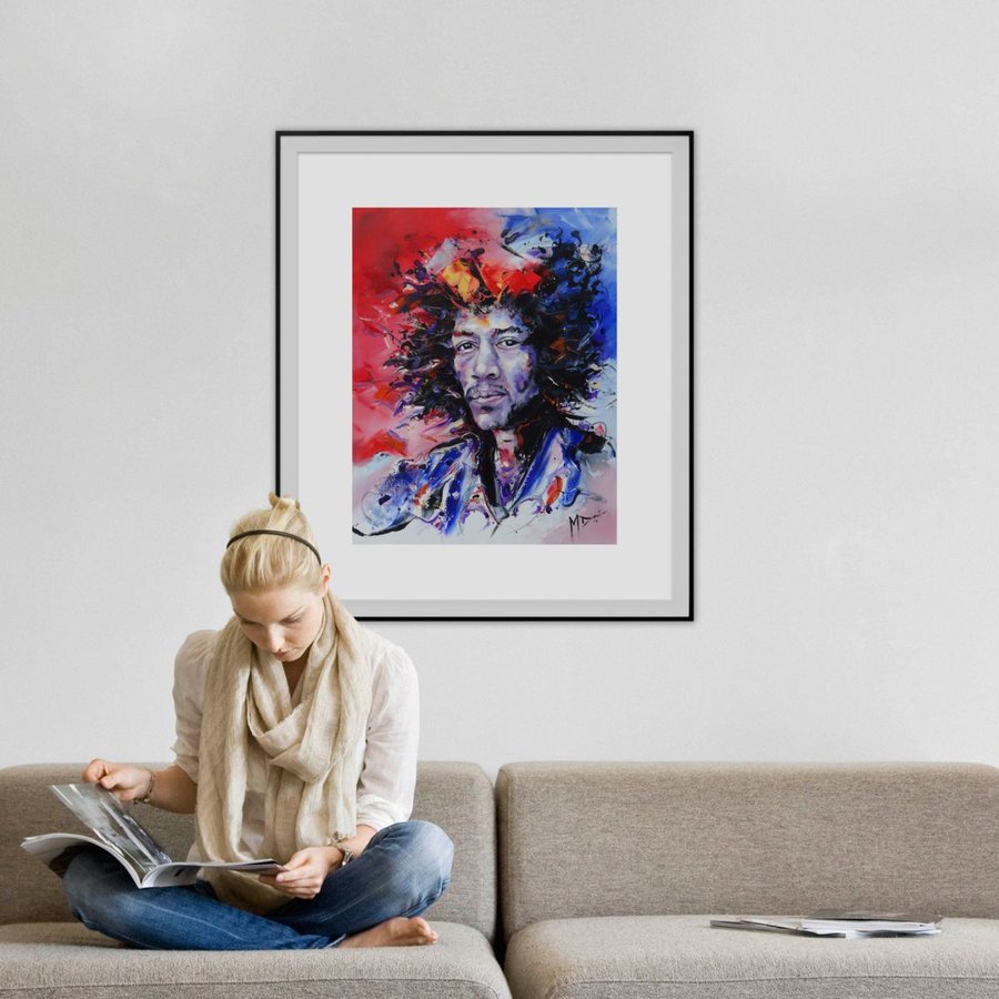 The Many Colours of Jimi Painting by Mel Davies Original Art | Artfinder