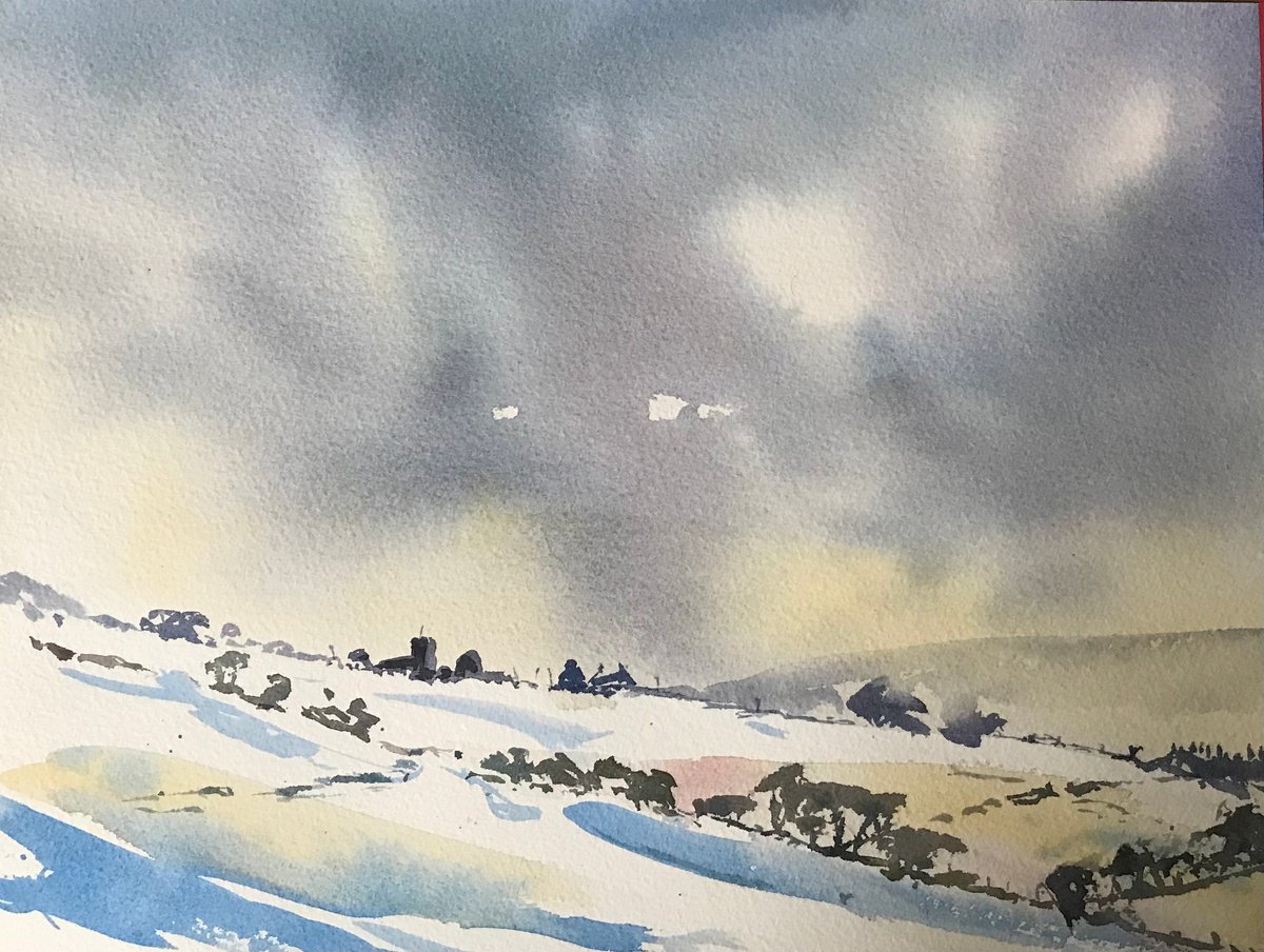 Church in the snow Watercolour by Vicki Washbourne | Artfinder