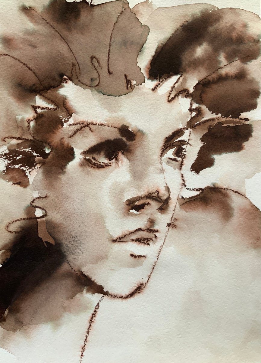 Enchanted Woman Face Ink drawing: Alexandra Jagoda (Ovcharenko) | Artfinder