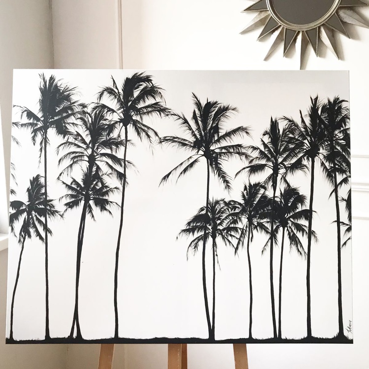Acrylic painting Black palm trees 80*100 cm | Artfinder