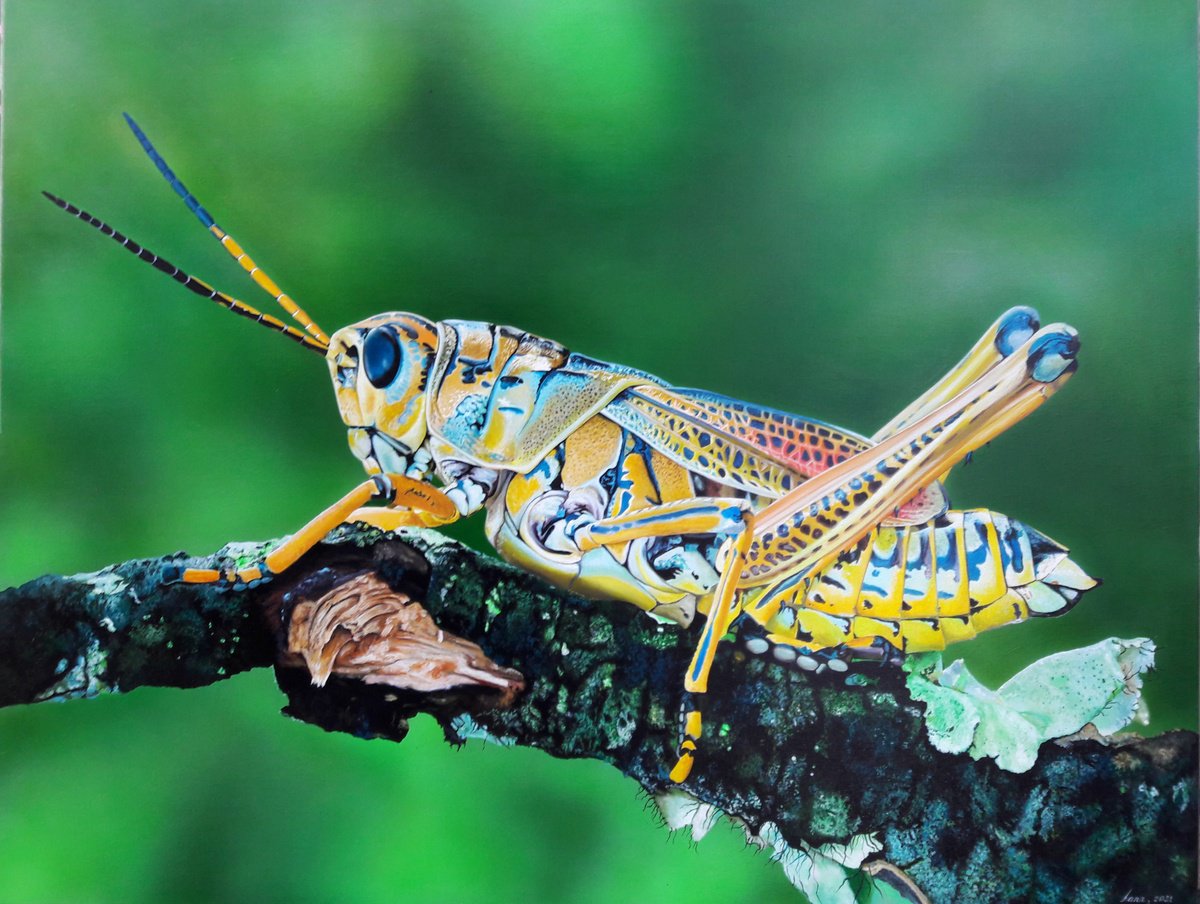 Sunny Sentinel: Hyperrealism in Shades of Yellow Acrylic painting by ...