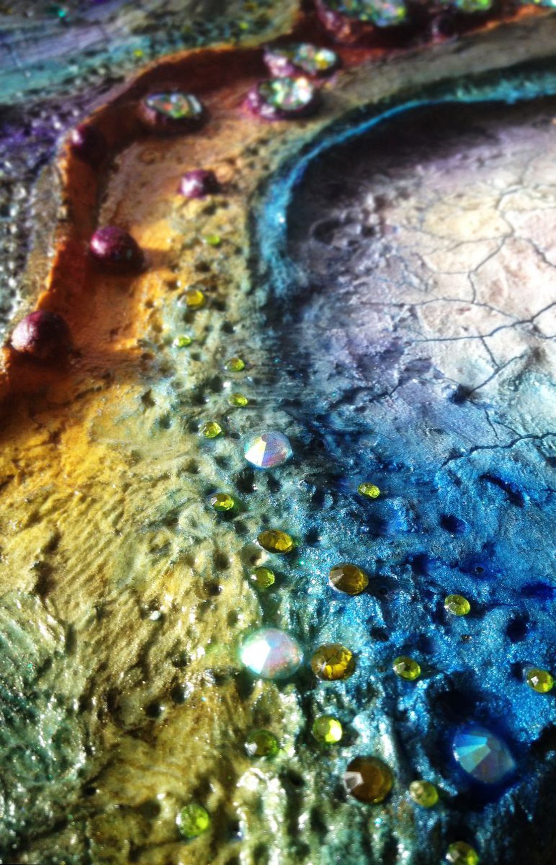 Abstract Painitng, Texture, Textured Wall Art, Rhinestone Art, Glass ...