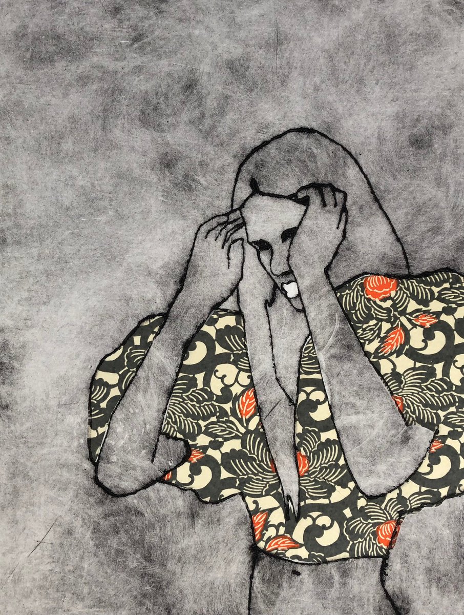 Brave Face Etching / Engraving by Angela Johnson | Artfinder