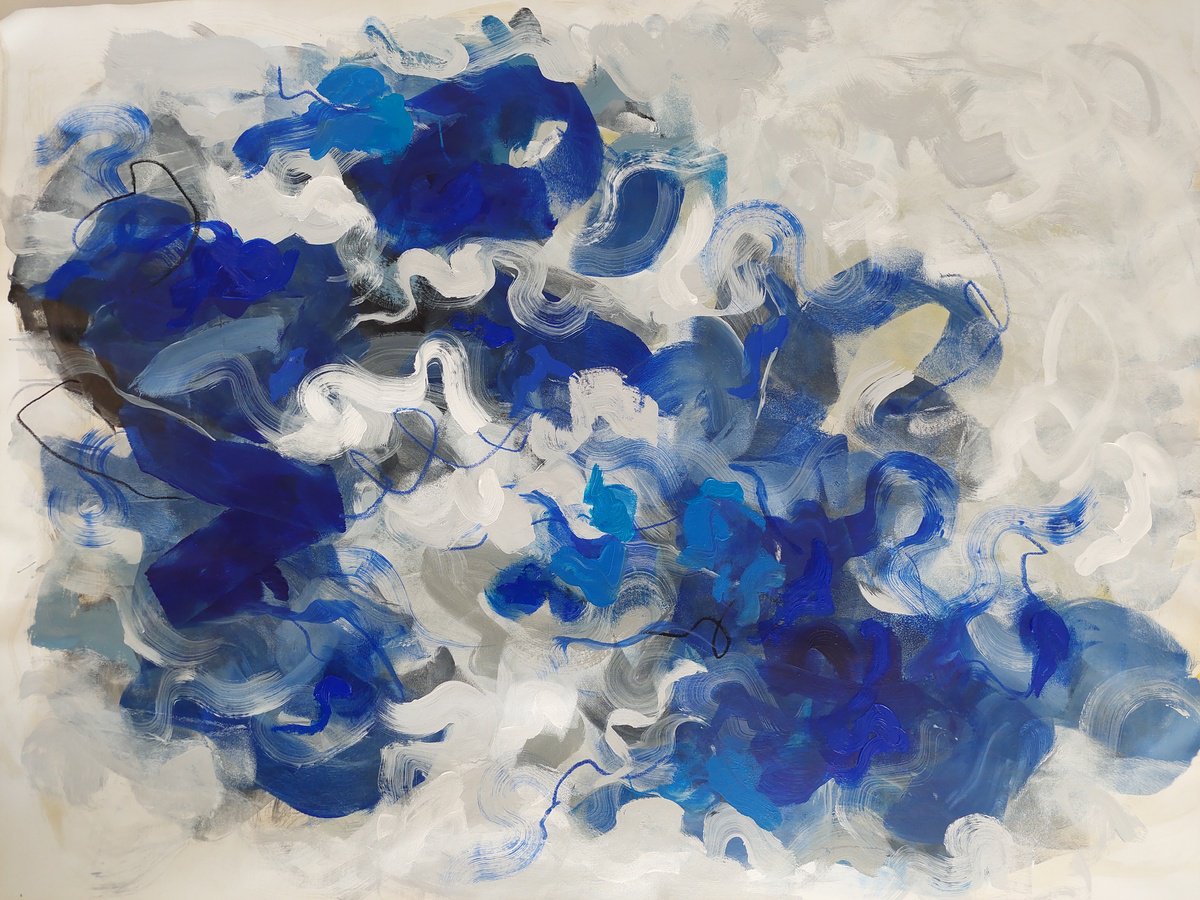 dark blue landscape Acrylic painting by Cristian Cuevas | Artfinder