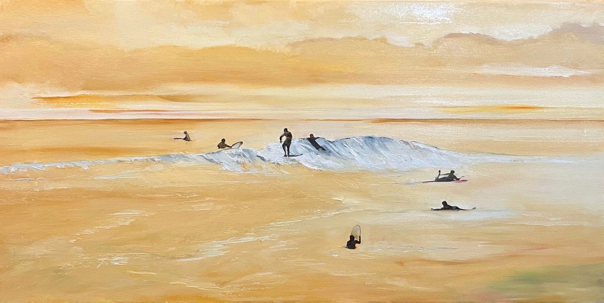 Surfing New Zealand Oil painting: Romuald Mulk Musiolik | Artfinder