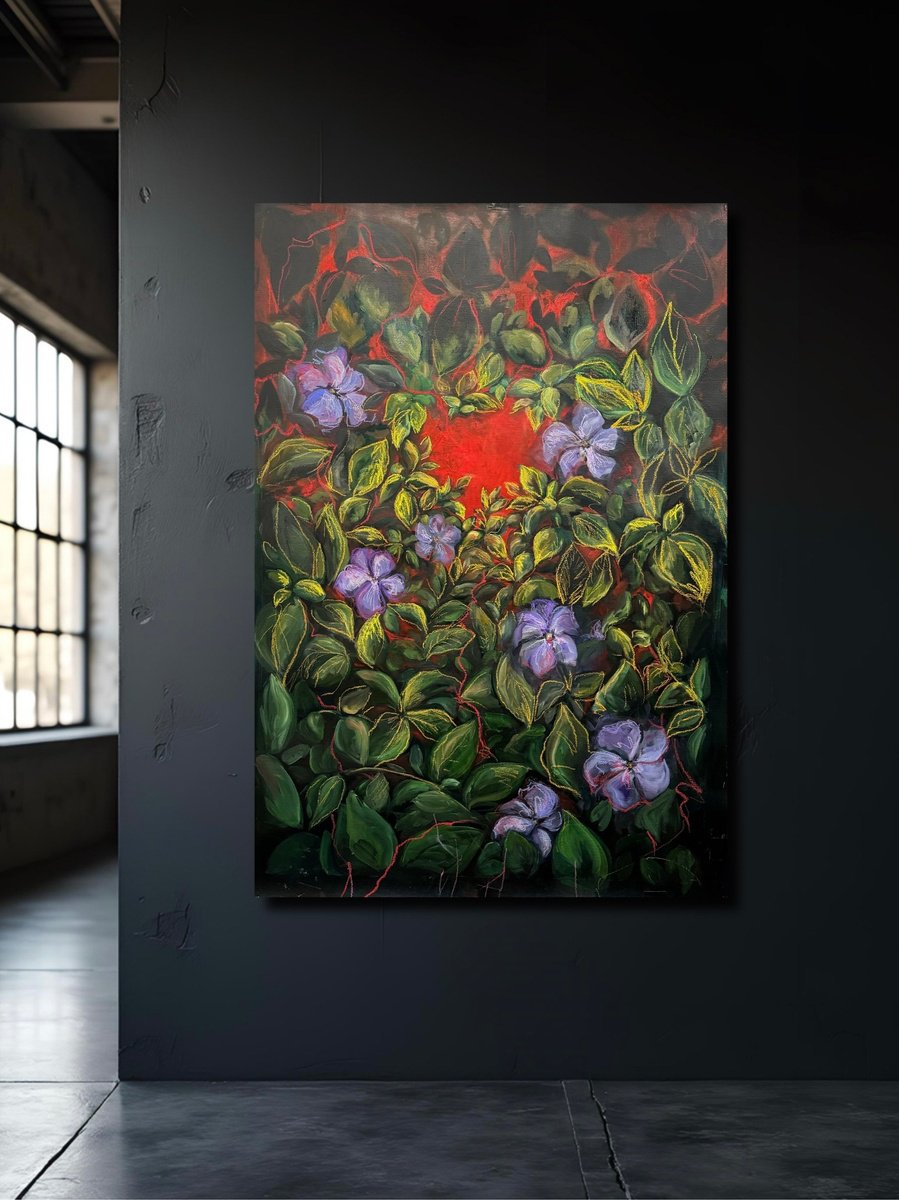 Periwinkle heart Oil painting: Yuliia Poraiko | Artfinder