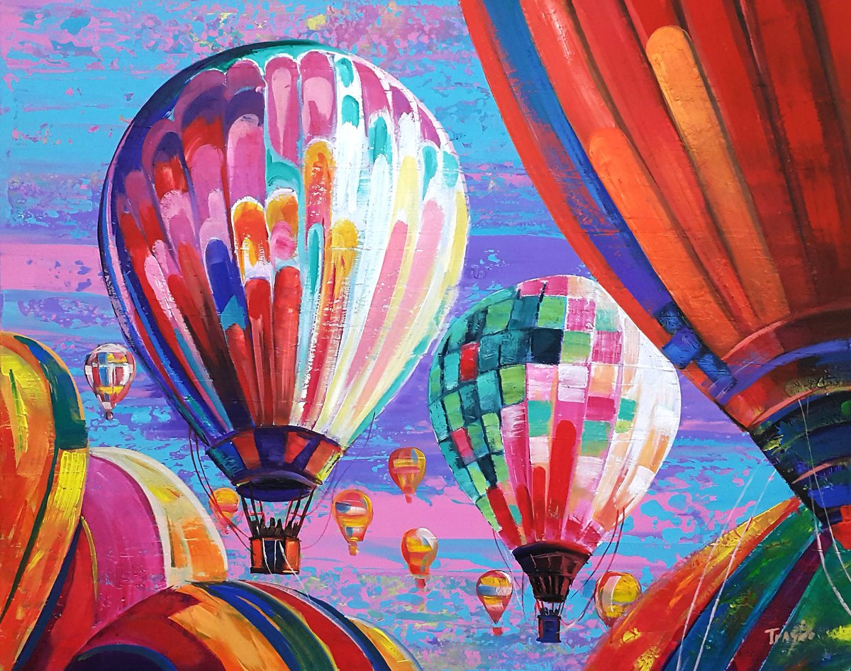 Balloons | Hot Air Balloons Acrylic painting: Trayko Popov | Artfinder