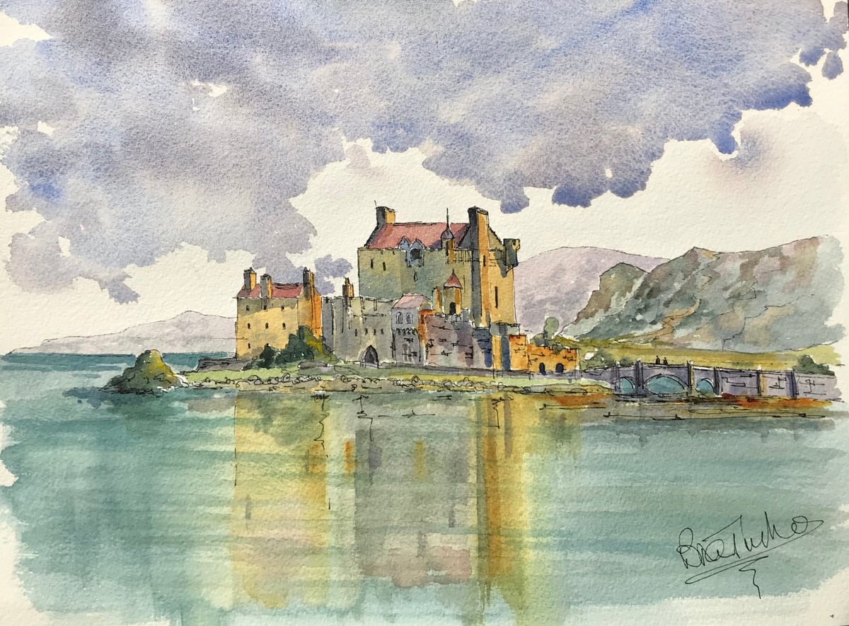 Eilean Donan Castle Watercolour: Brian Tucker | Artfinder