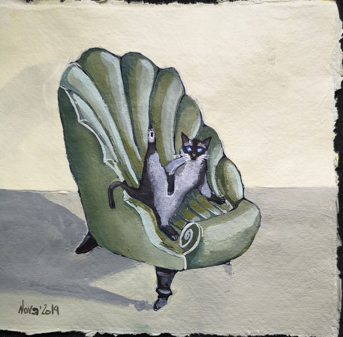 Victorian Shell Chair Acrylic painting by Jelena Nova | Artfinder