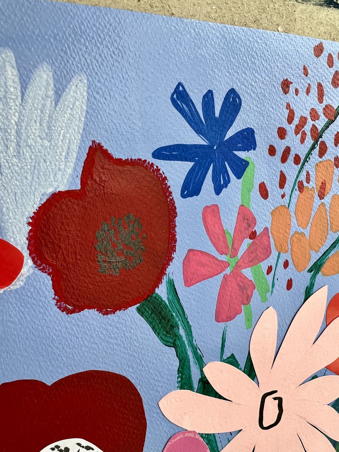 Original Collage - Bold Colorful Flowers by Sasha Robinson
