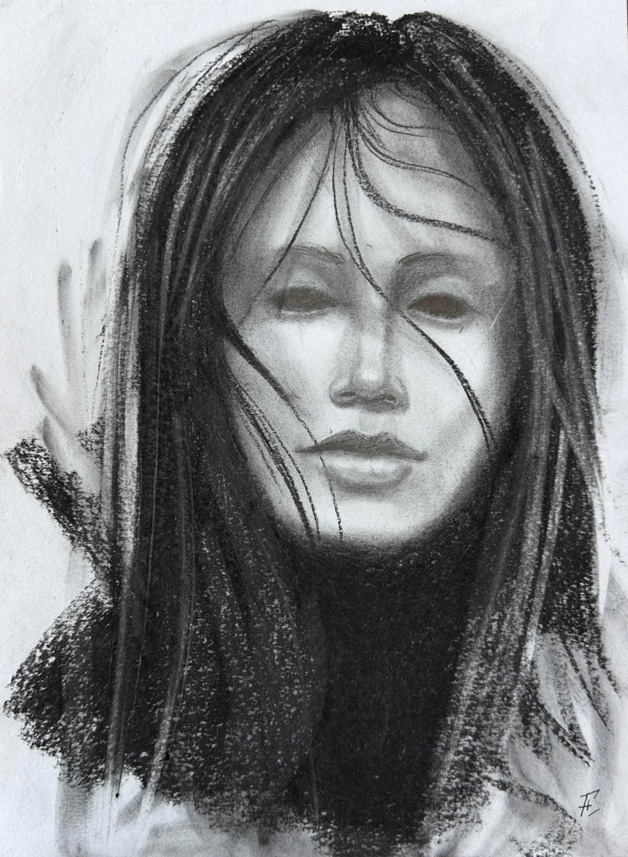 "Eyes of Conscience" Charcoal drawing: Nikola Gulev | Artfinder
