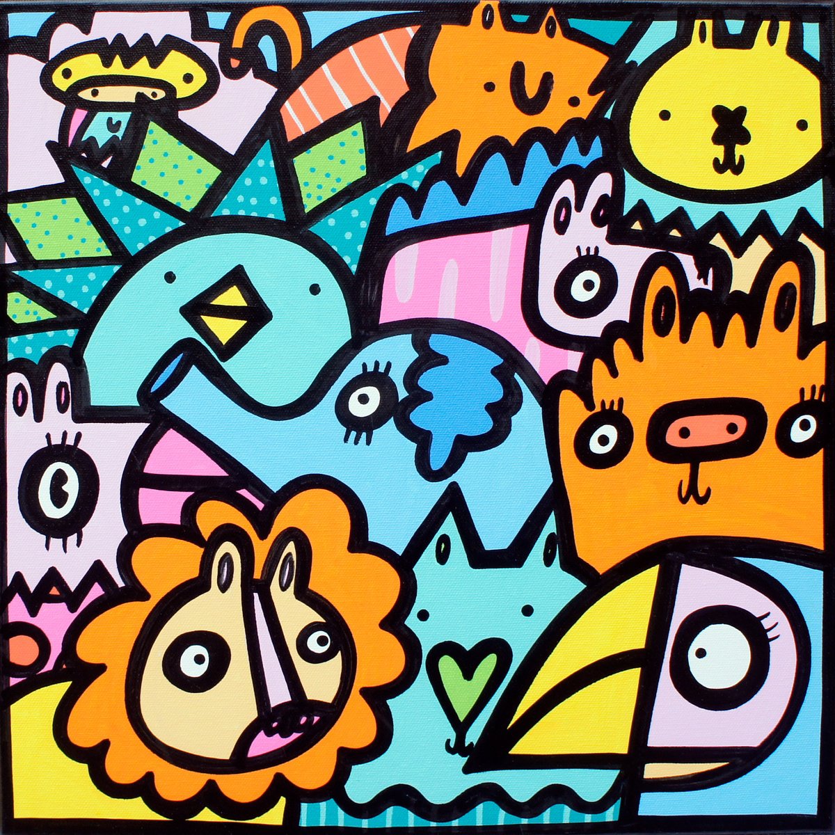Bubble Animals Acrylic painting: Kev Munday | Artfinder