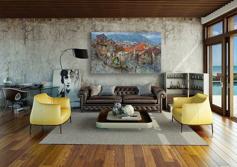 Old Kotor. April |68,5х114,5 cm| Oil painting: Aleksandr Korol | Artfinder