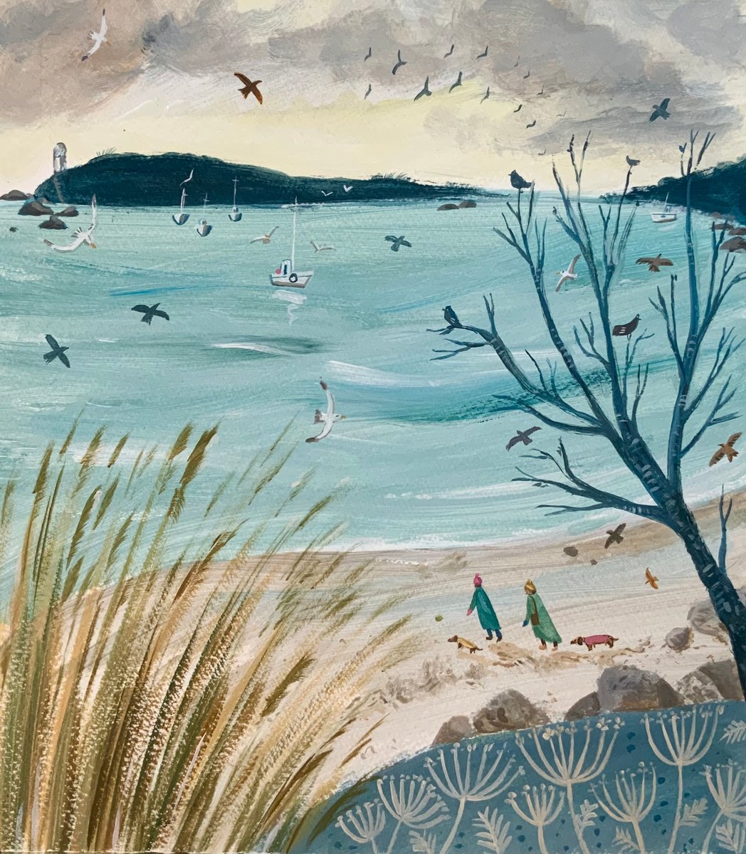 Winter beach Acrylic painting by Mary Stubberfield | Artfinder