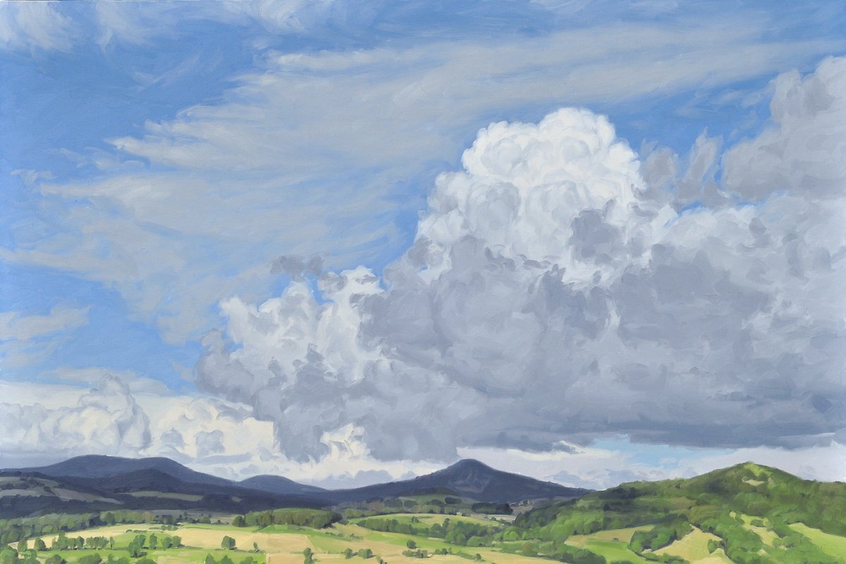 June, clouds, mount Jalore Oil painting: ANNE BAUDEQUIN | Artfinder