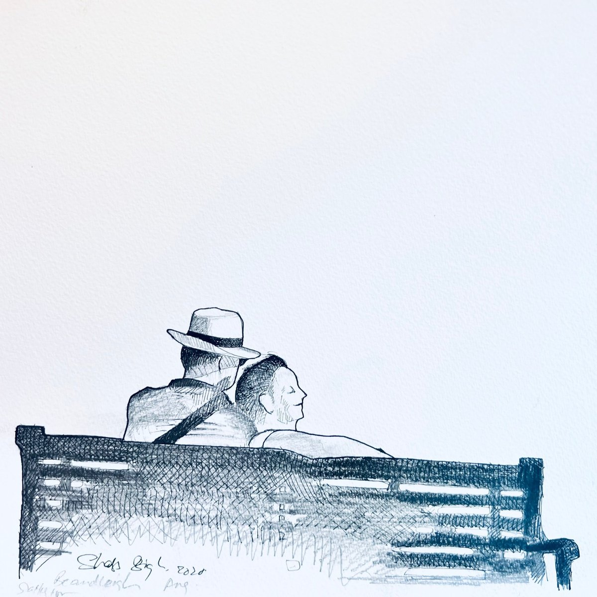 Together In The Sun Ink drawing by Shabs Beigh | Artfinder