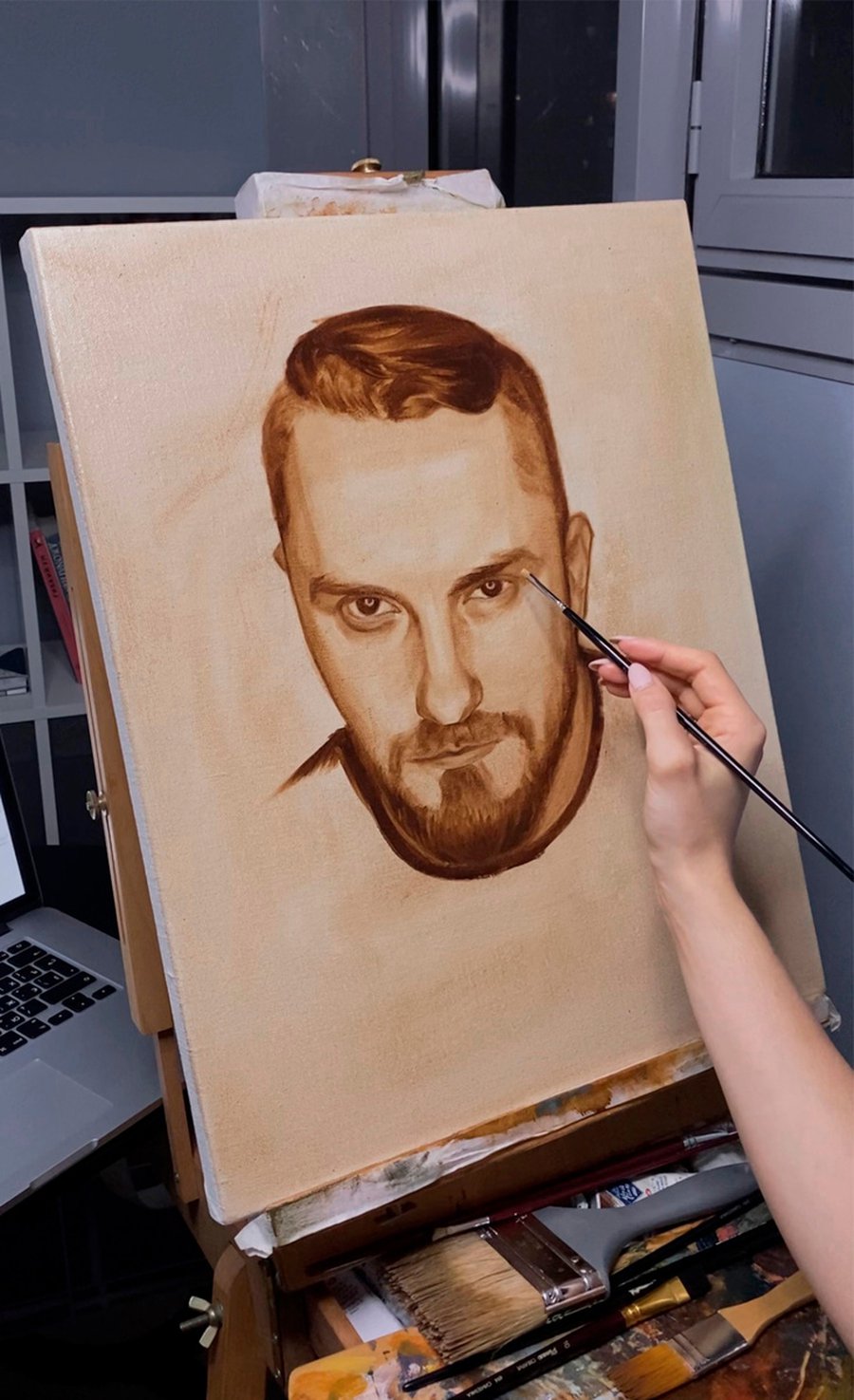 Commission portrait painting / Portrait of my husband Oil painting ...