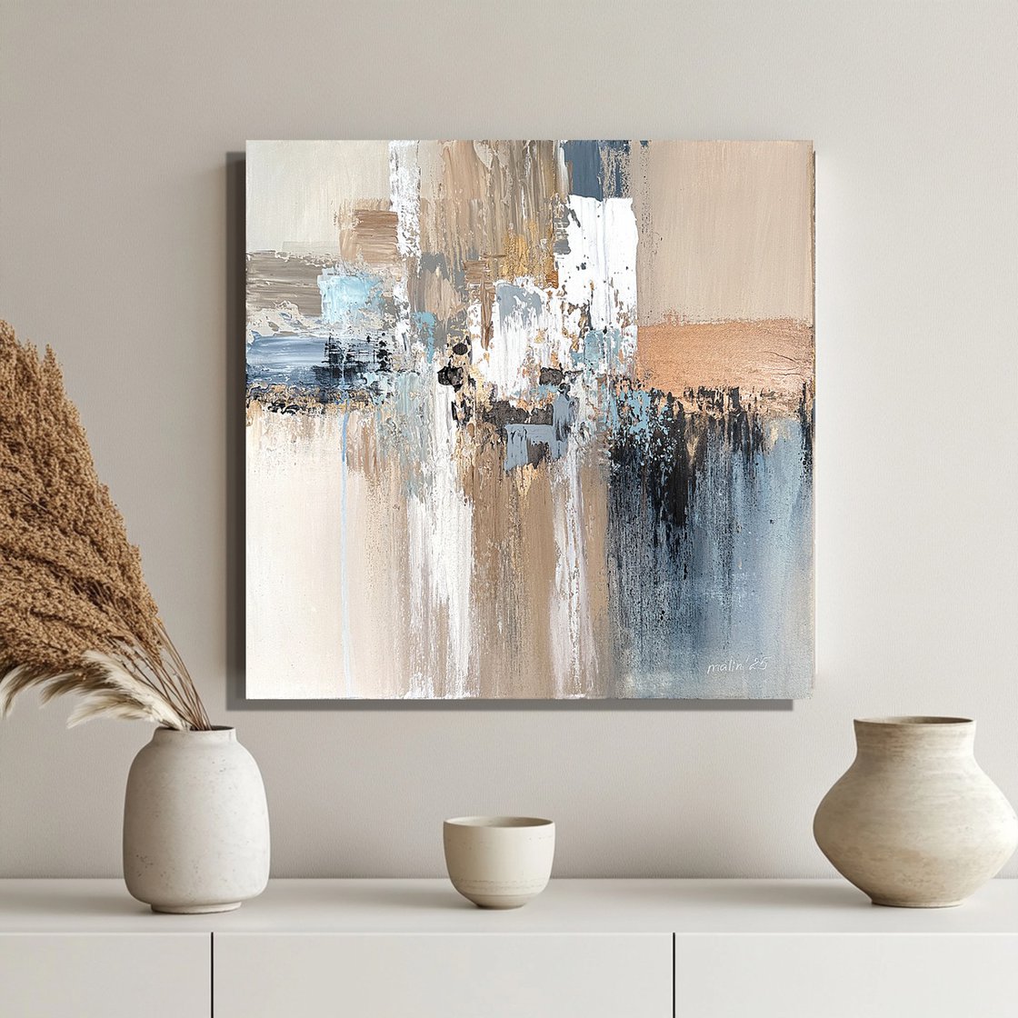 Golden Intersection Acrylic painting: Tatiana Malinovscaia | Artfinder