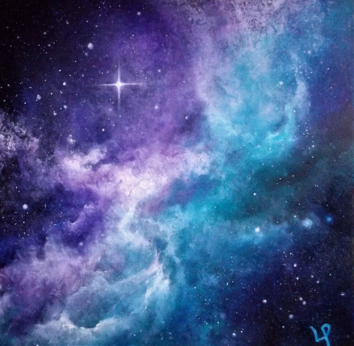 It's In The Stars - SciArt, Space Art, Sky, Finger-Painted Acrylic ...