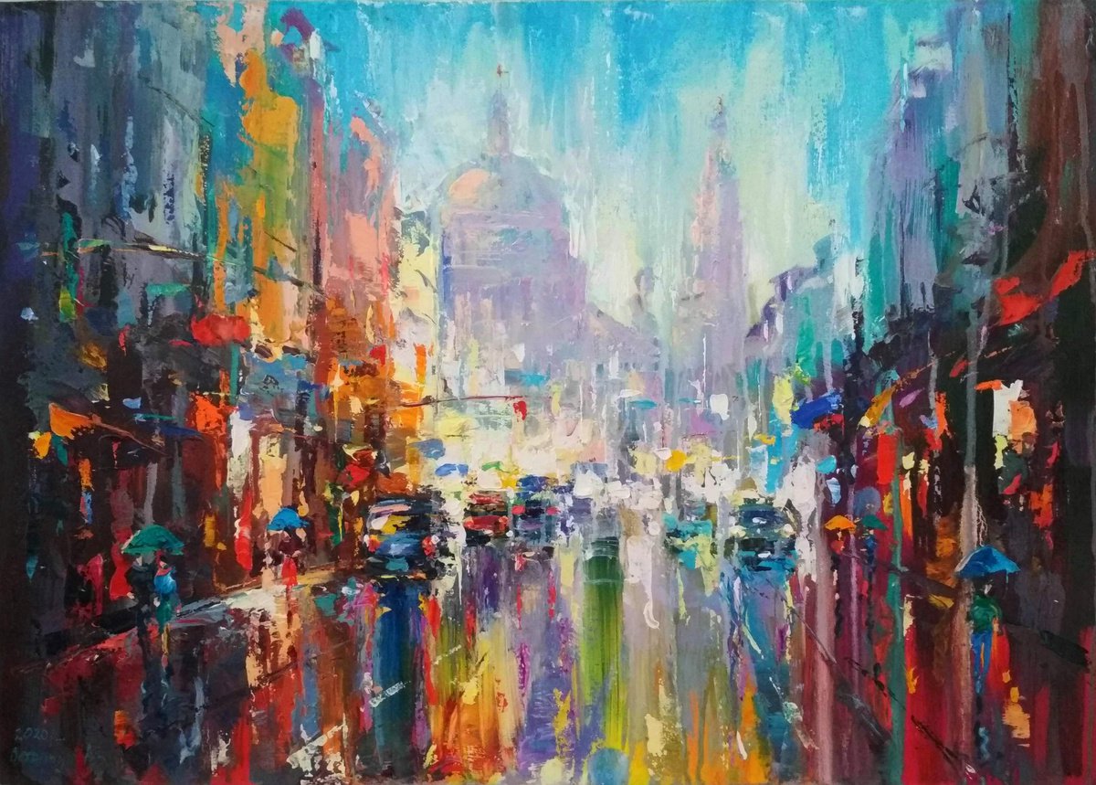 Abstract cityscape (London)05 Oil painting: Andrej Ostapchuk | Artfinder