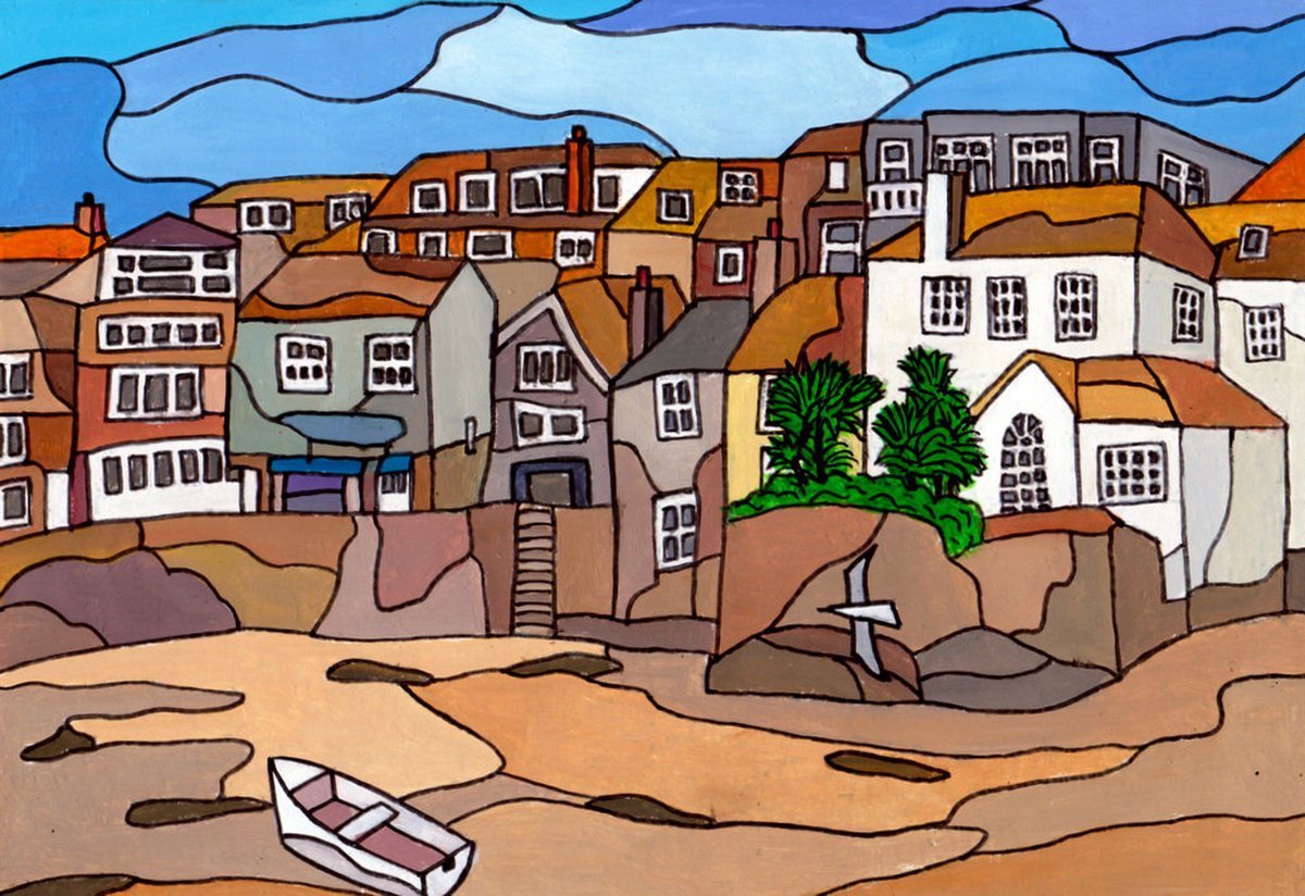 "Harbour corner, St Ives" Acrylic painting by Tim Treagust | Artfinder