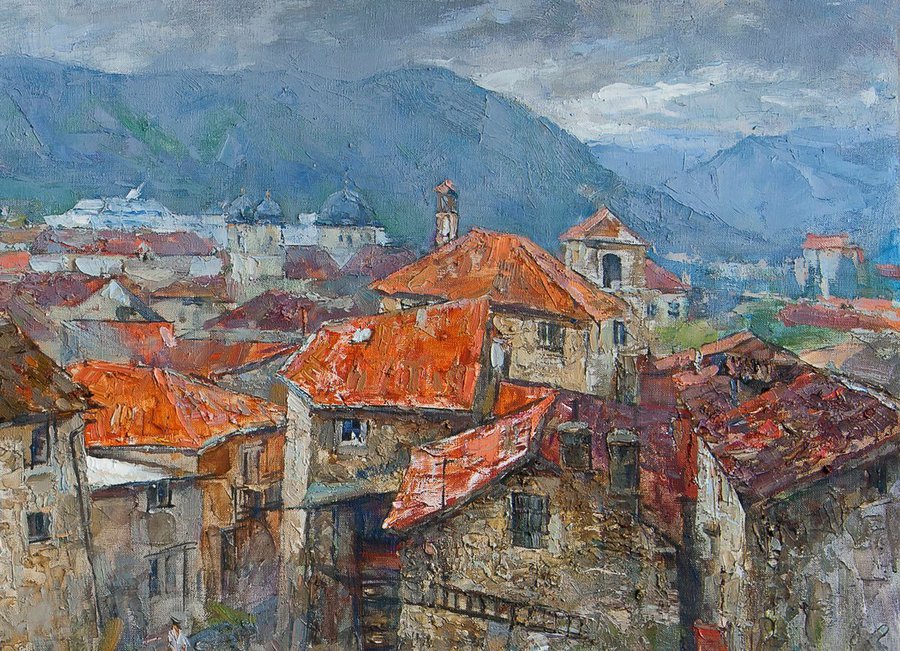 Old Kotor. April |68,5х114,5 cm| Oil painting: Aleksandr Korol | Artfinder