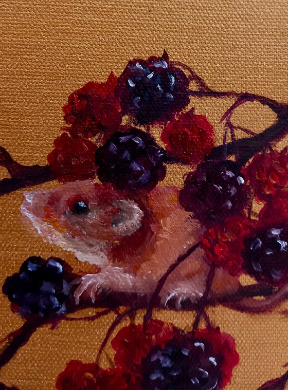 Bramble Mice Oil painting by Lee Campbell | Artfinder