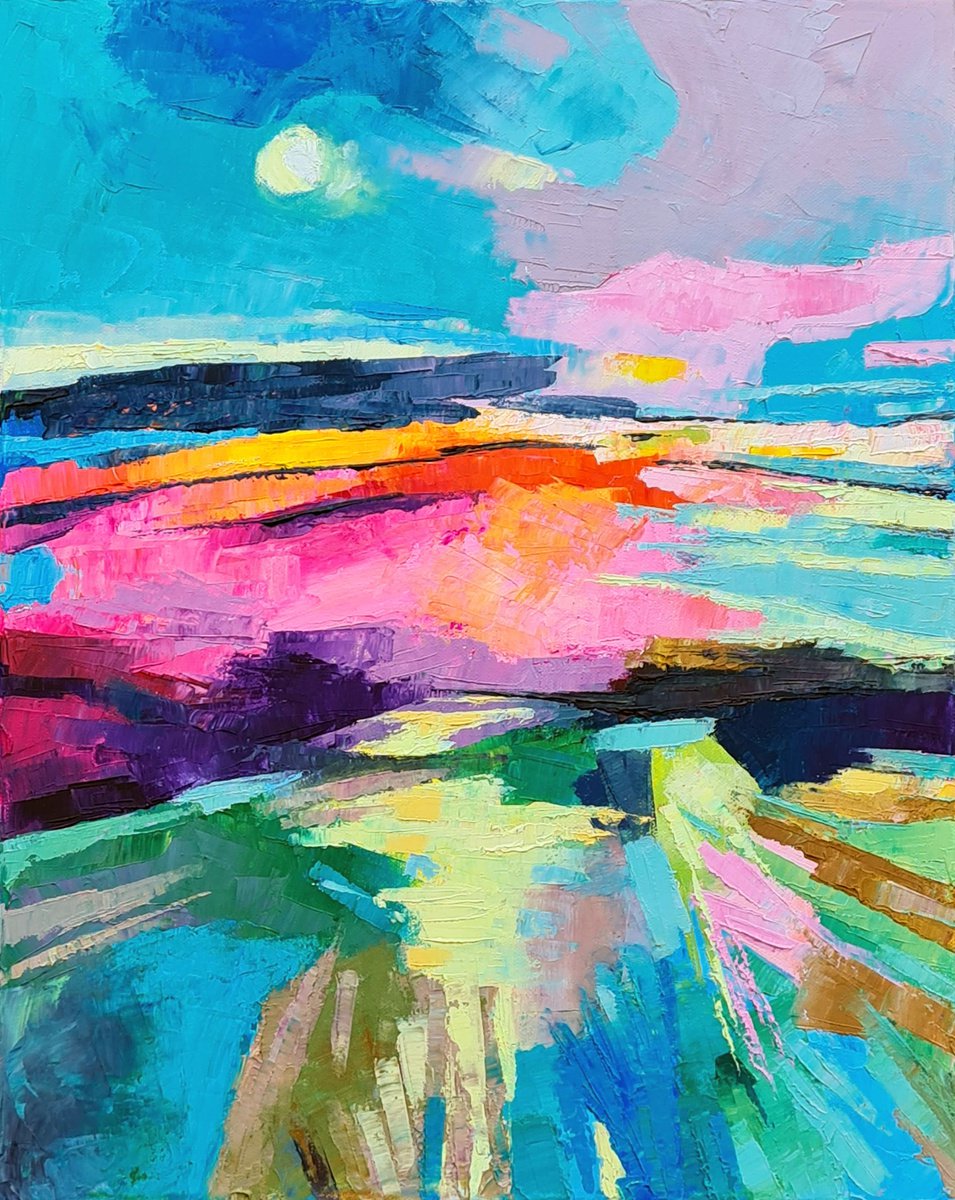 Horizontal thinking 5. (40x50cm) Oil painting: Simon Tünde | Artfinder