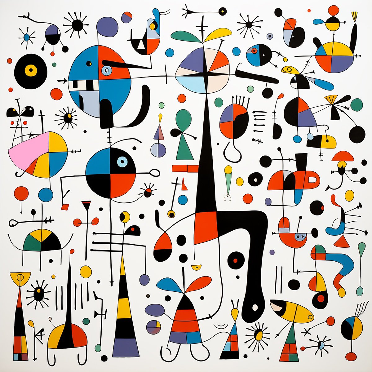 Original Acrylic Painting - Queue at the Museum Miro Insp by Kosta Morr