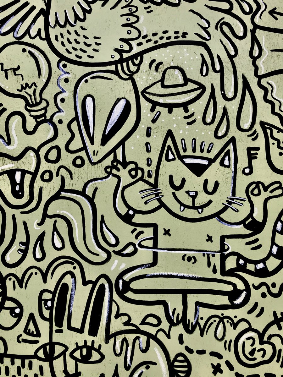 Untitled / Wooden Panel Doodle Drawing: Luke Crump | Artfinder