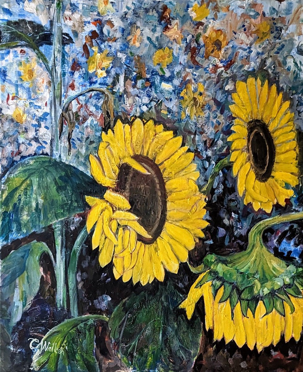 Sunflowers - Tournesols Oil painting: Chris Walker | Artfinder