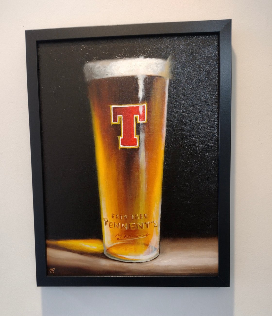 Pint of Lager still life Oil painting by Jane Palmer Art | Artfinder