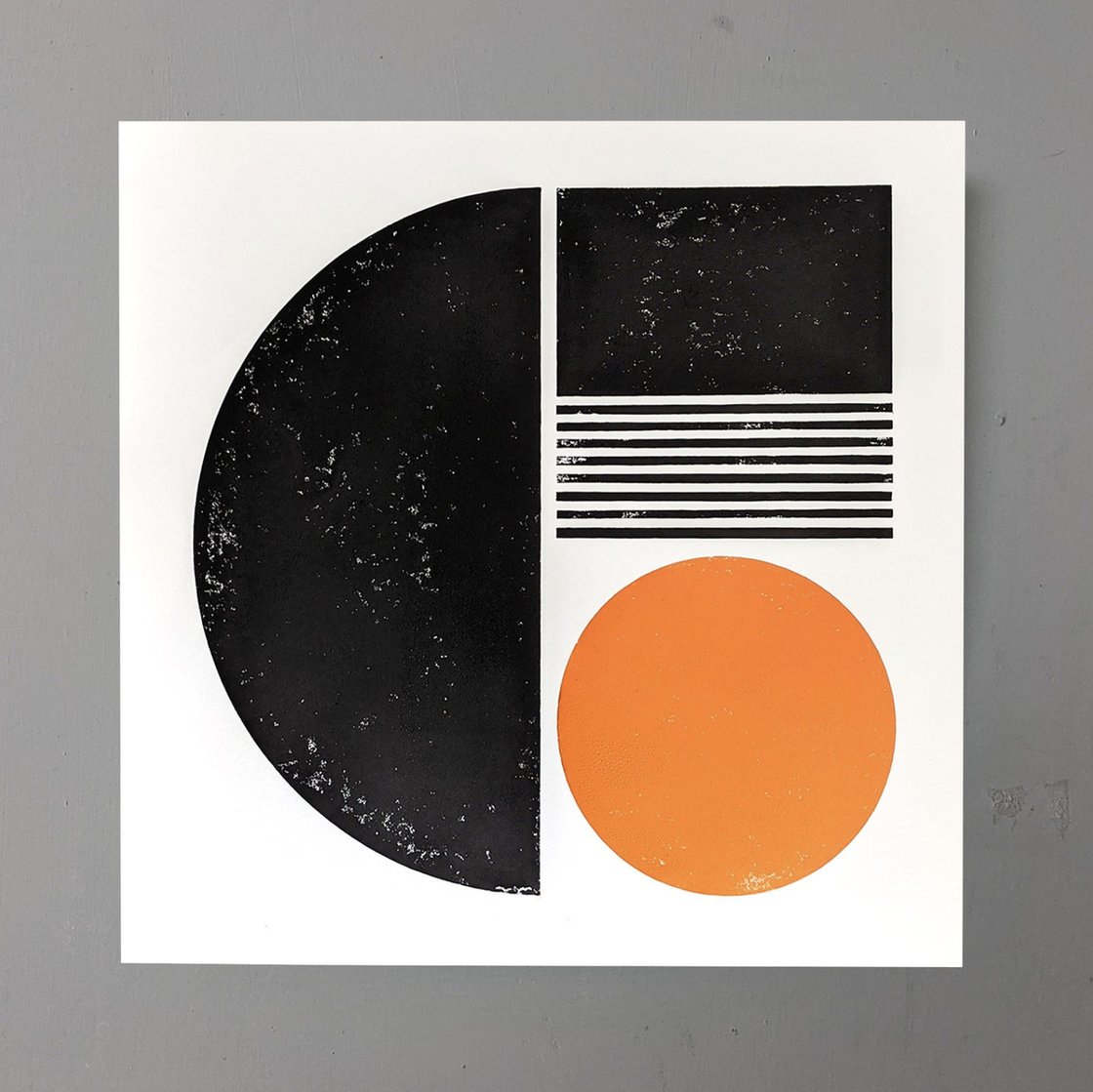 Original Block Print | 50x50cm | Abstract Original Print | Mid-Century ...