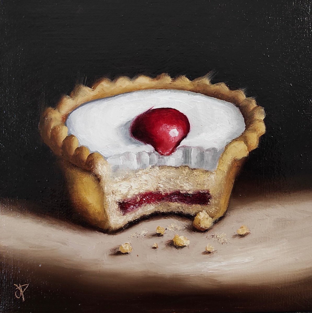 Family favourite Bakewell tart still life Oil painting: Jane Palmer Art ...