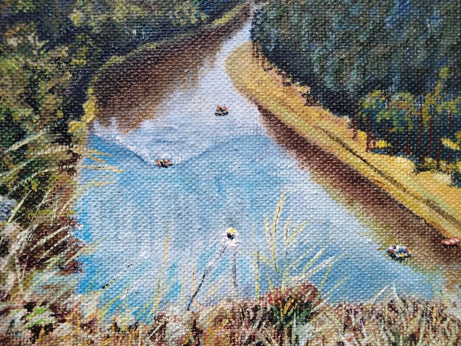 Rafting on a mountain river Oil painting by Liubov Samoilova | Artfinder