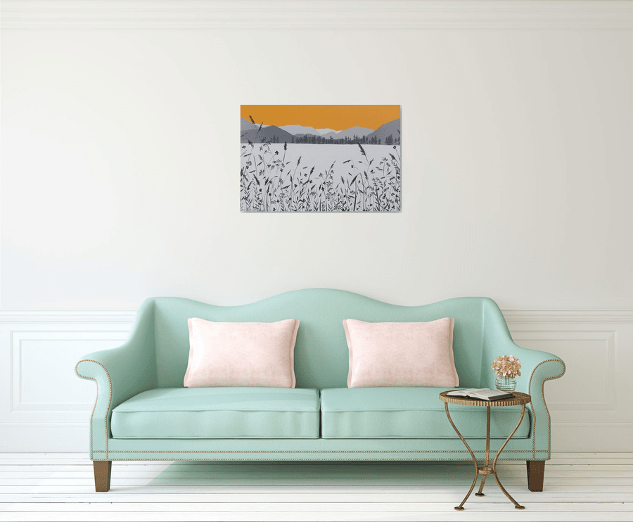 Across Ullswater to Martindale Acrylic painting: Sam Martin | Artfinder