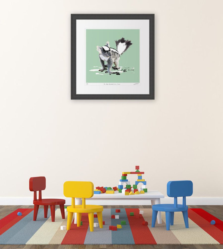 Koala Who Wanted to be a Skunk Giclée print: Carl Moore | Artfinder